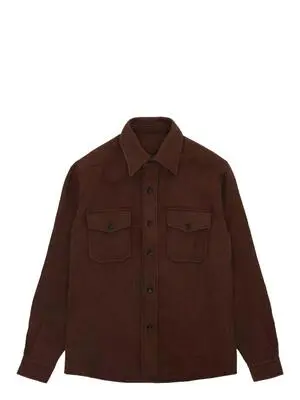 FORTELA Kenny Brushed Chest-pocket Overshirt - Brown