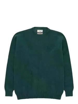 FORTELA Shetland Crewneck Wool Sweater - Green