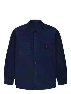 FORTELA Button-fastening Cotton Shirt - Blue