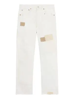 FORTELA 965 John Patchwork Frayed Jeans - Neutrals