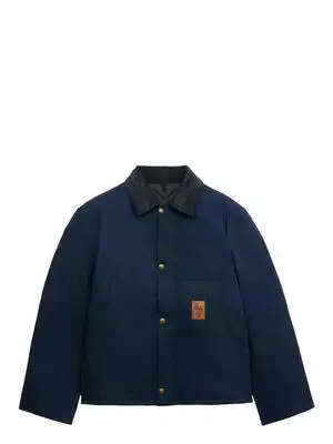 FORTELA Cotton Jacket With Corduroy Collar - Blue