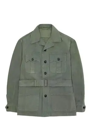 FORTELA Buttoned Belted Jacket Green