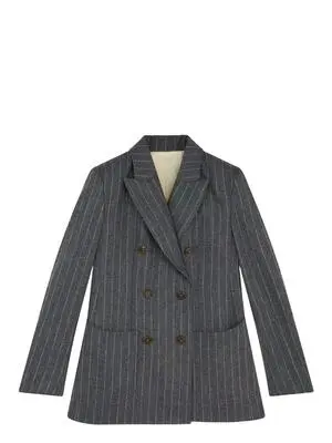 FORTELA Pinstripe Double-breasted Jacket - Grey