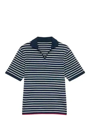 FORTELA Andyb Striped Short-sleeve Polo Shirt - Blue