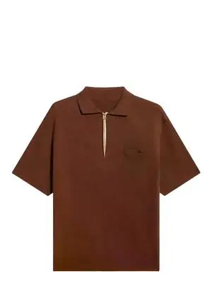 FORTELA Half-zip Pocket Polo Shirt - Brown