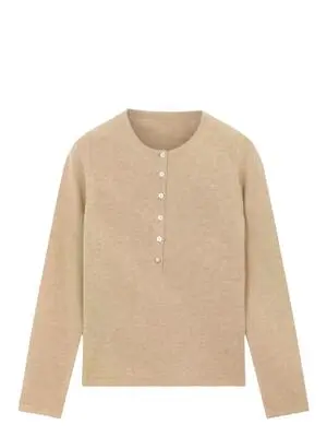FORTELA Lou Henley Buttoned Sweater - Neutrals
