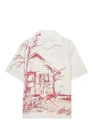 Prada Printed Bowling Shirt - White