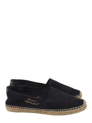 Saint Laurent Logo-embroidered Canvas Espadrilles - Black
