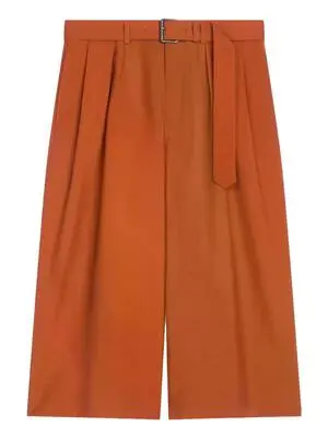 Dries Van Noten Belted Wool Shorts - Orange