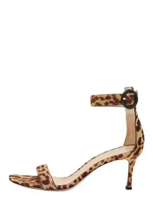 GIANVITO ROSSI Leopard-print Ankle-strap Sandals - Brown