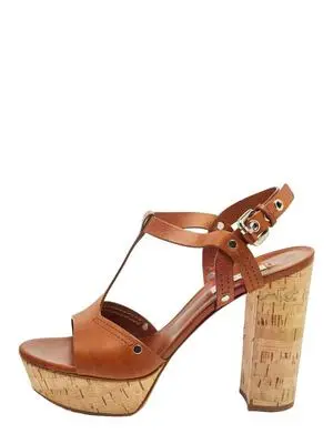 Casadei T-strap Platform Sandals - Brown