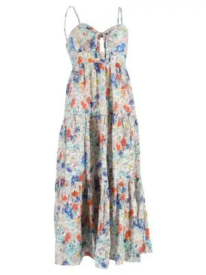 Zimmermann Floral-print Tiered Midi Dress - Grey