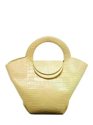 Bottega Veneta Crocodile-embossed Tote Bag - Yellow