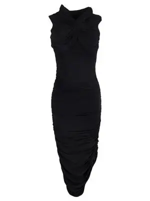 Khaite Side-split Midi Dress - Black