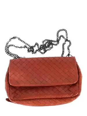 Bottega Veneta Baby Olimpia Woven Chain Shoulder Mini Bag - Orange
