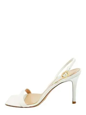 GIANVITO ROSSI Ribbon Stiletto Sandals - White