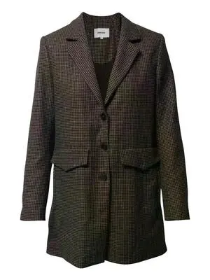 Nanushka Houndstooth Button Blazer - Brown