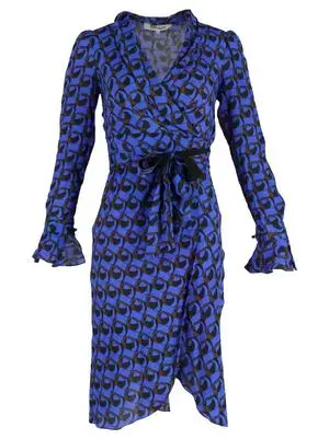 Diane Von Furstenberg Vintage Printed Wrap-effect Midi Dress - Blue