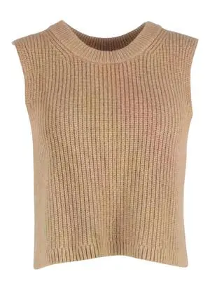 Altuzarra Sleeveless Ribbed Knit Top - Brown