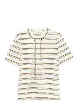 CRAIG GREEN Striped Trek-lace T-shirt - Neutrals