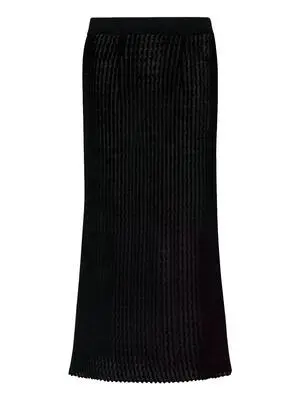 MAISON MARGIELA Ribbed-knit Midi Skirt - Black