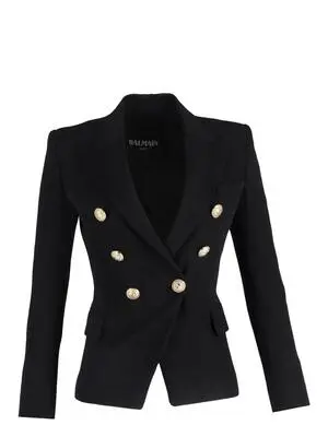 Balmain Double-breasted Peak-lapel Blazer - Black
