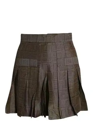 Sandro Gael Pleated Jacquard Shorts - Brown