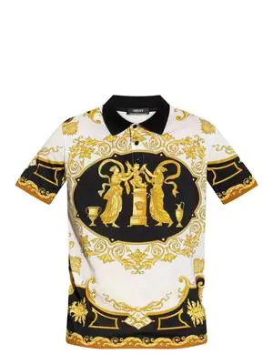 Versace Pattern Polo Shirt - White