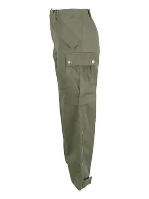 Celine Cargo Drawstring Trousers - Green