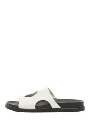 Hermès Edith Cut-out Leather Sandals - White