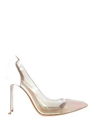 GIANVITO ROSSI Plexi Pointed-toe Pumps - White