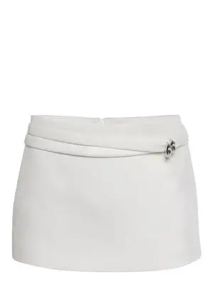 CHATS BY C.DAM Strap-detail Gabardine Mini Skirt - White