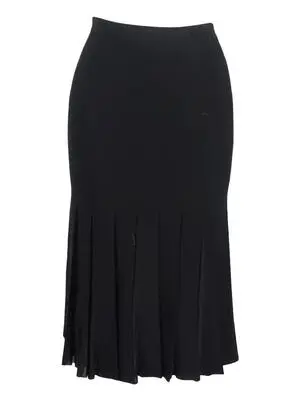 Theory Pleated A-line Midi Skirt - Black