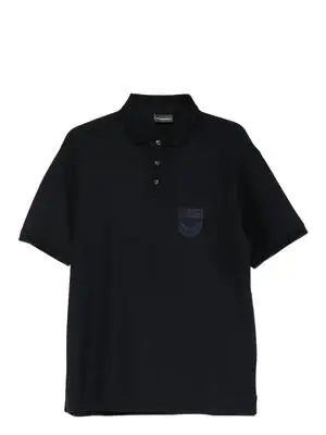 Emporio Armani Logo-patch Polo Shirt - Blue