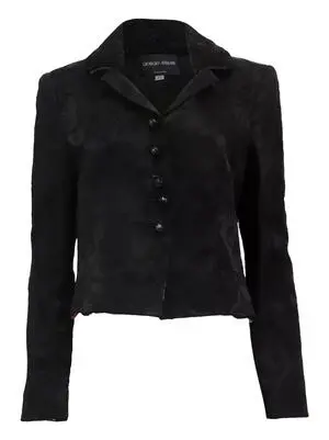Giorgio Armani Brocade Single-breasted Blazer - Black