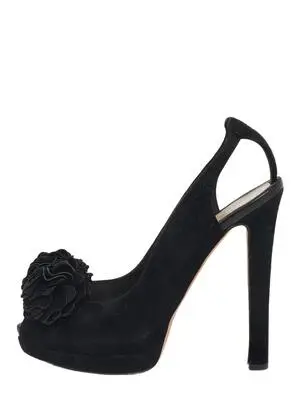 Alexander McQueen Floral Slingback Sandals - Black
