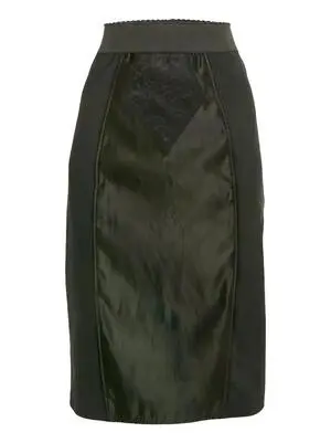 Dolce & Gabbana Satin-insert Midi Skirt - Black