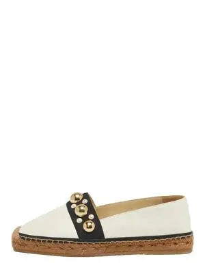 JIMMY CHOO Stud-embellished Espadrilles - White