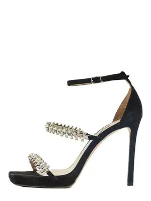 JIMMY CHOO Ankle-strap Crystal Sandals - Black