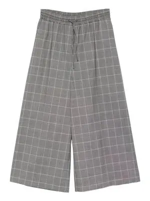Max Mara Check-pattern Drawstring Trousers - Grey