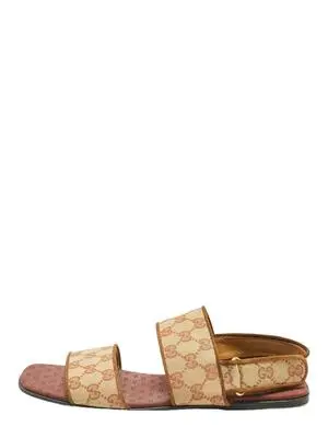 Gucci Gg Monogram Slingback Sandals - Neutrals