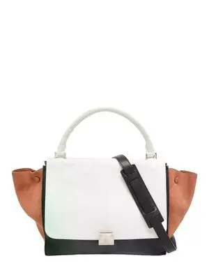 Celine Leather Tote Bag - White