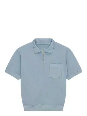 FORTELA Yalepm Zip Chest-pocket Polo Shirt - Blue