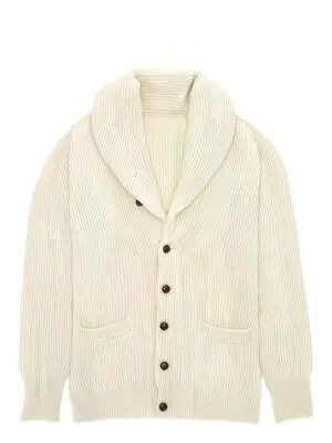 FORTELA Stoke Shawl-collar Cardigan - Neutrals