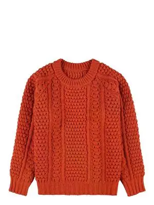 FORTELA Cable-knit Sweater - Orange