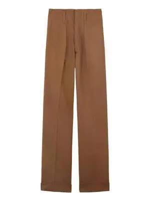 FORTELA Farrah Pleated High-waisted Trousers - Brown