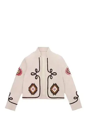 FORTELA Embroidered Bolero Jacket - Neutrals
