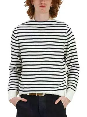 FORTELA Striped Crewneck Sweater - Neutrals