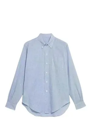 FORTELA King Micro-check Chest-pocket Shirt - Blue