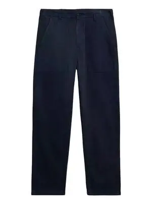 FORTELA Patch-pocket Herringbone Trousers - Blue